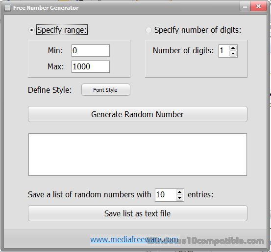 Free Number Generator 1 0 Free Download